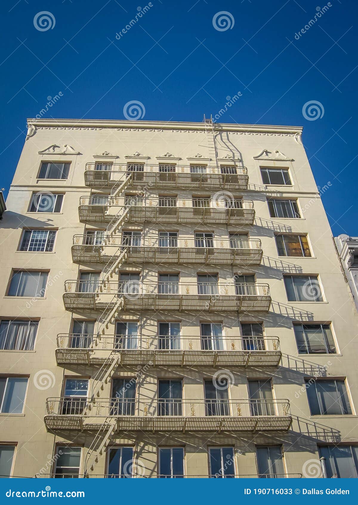 Fire Escape on Side of Building Stock Image - Image of emergency ...