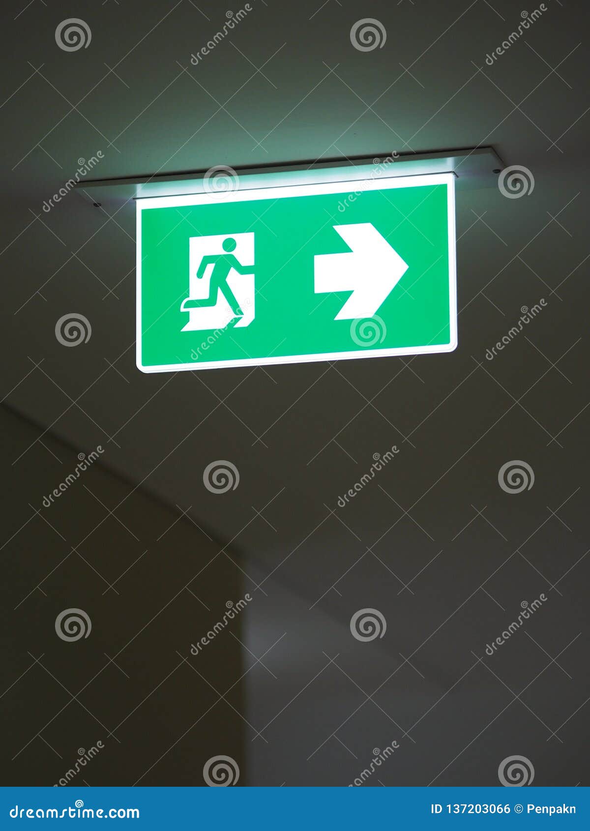 Exit Arrow Sign With Pictogram On The Street Stock Photography ...