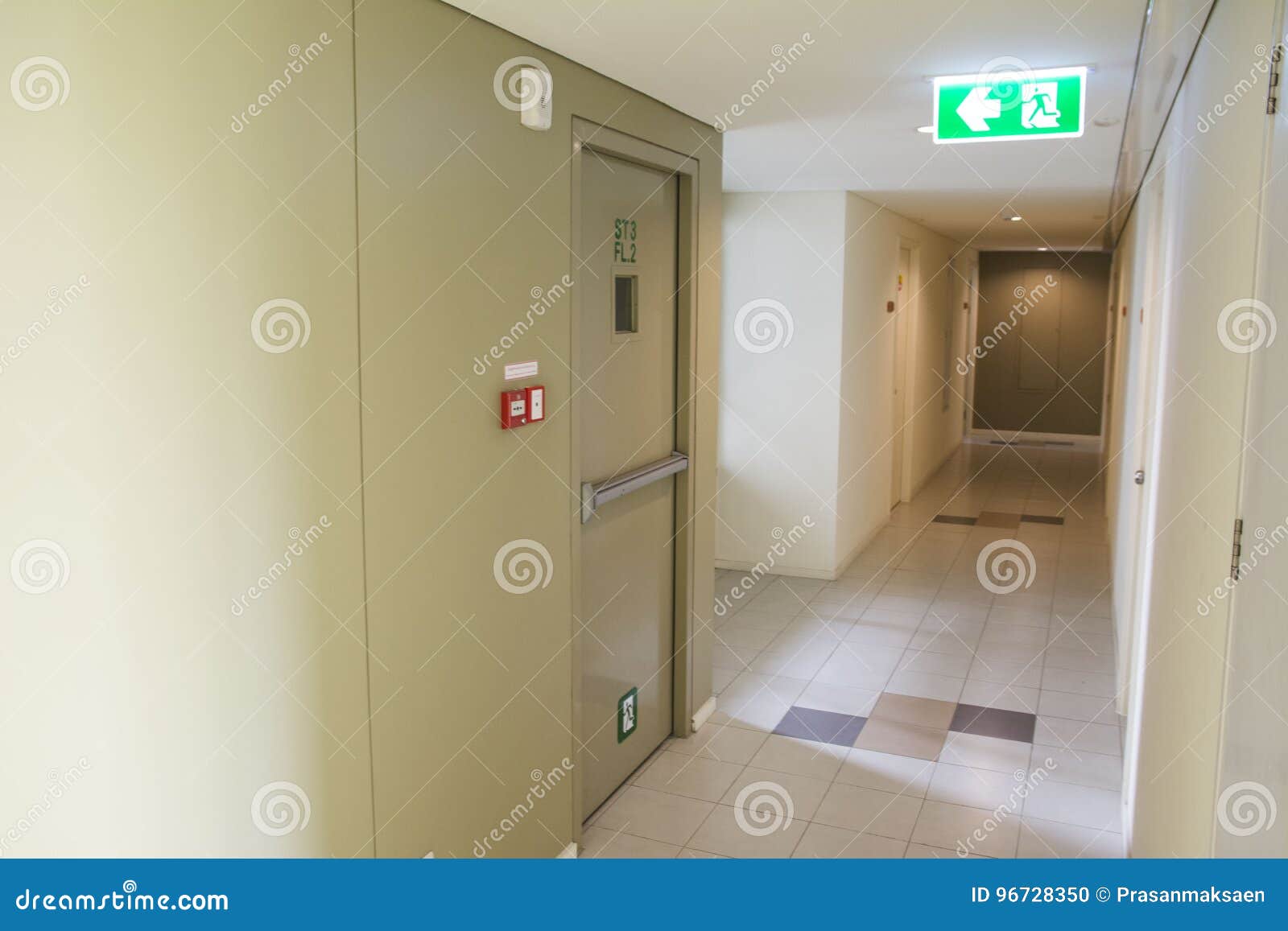 Fire escape sign stock photo. Image of hospital, rescue - 96728350