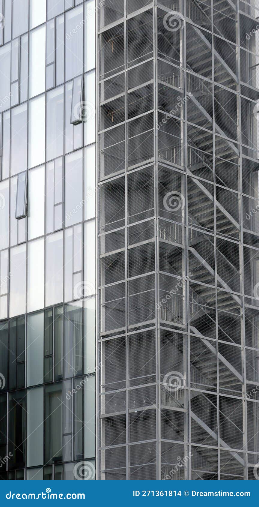 Metal Empty Fire Escape Ladder on a Modern Building Stock Photo - Image ...