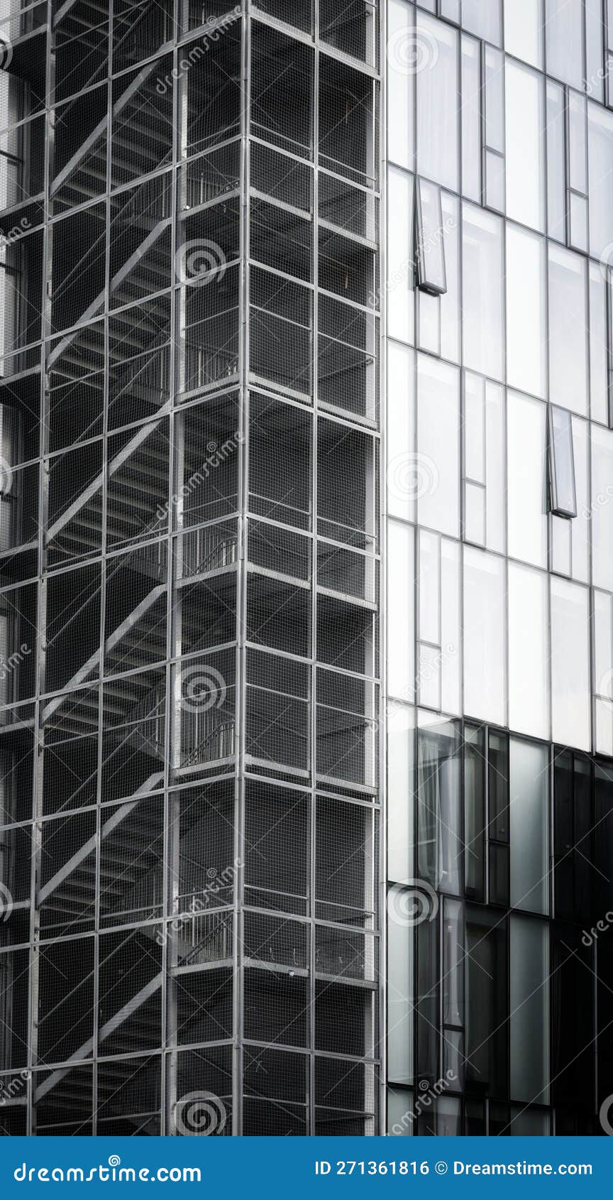 Metal Empty Fire Escape Ladder on a Modern Building Stock Photo - Image ...