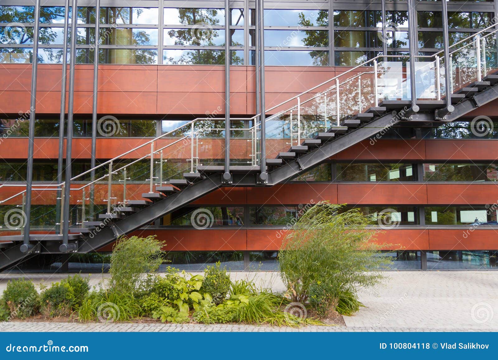 Fire Escape Staircase Emergency Exit on the Background of the Modern ...