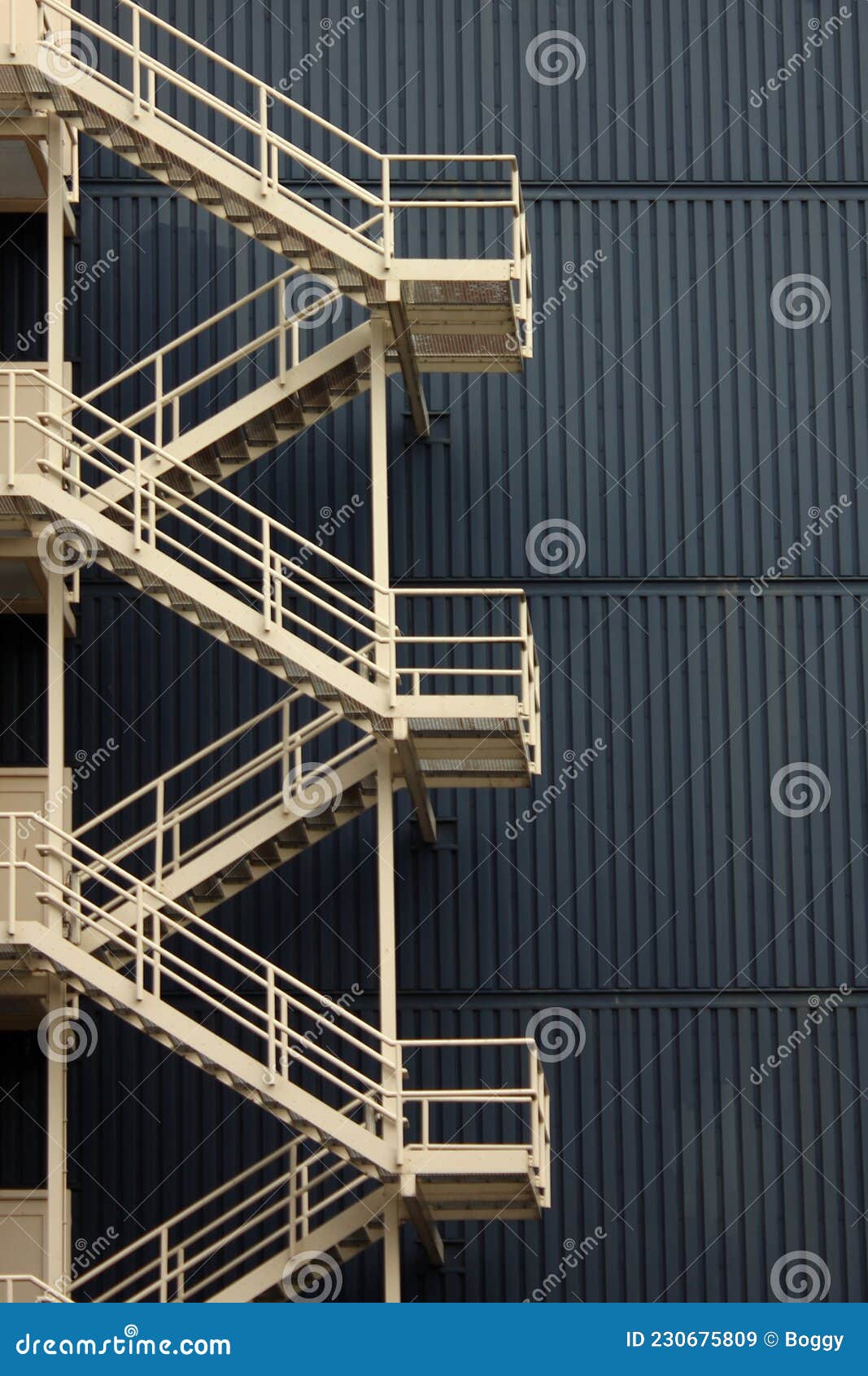 Fire escape stairs stock image. Image of exit, black - 230675809