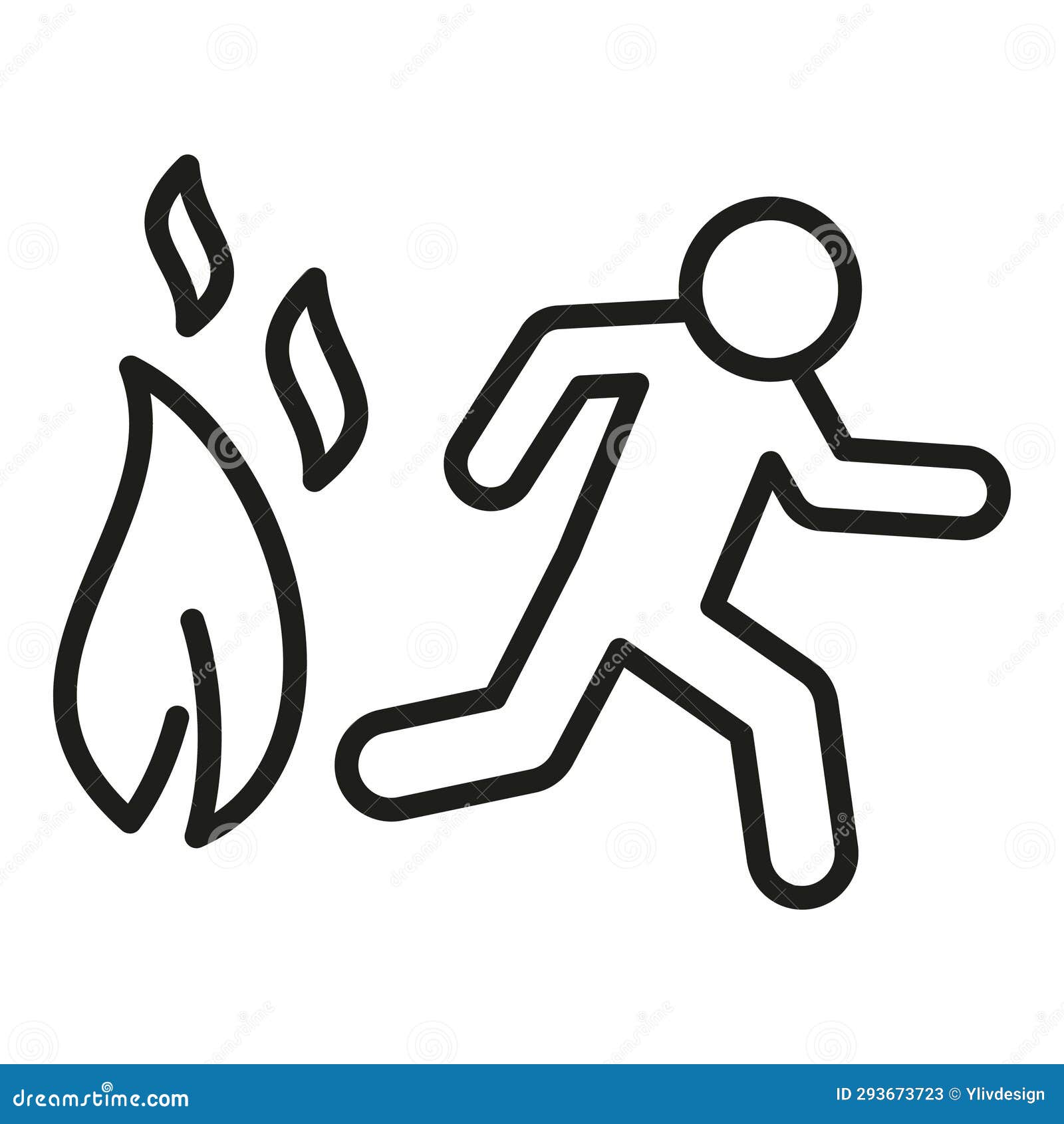 Fire Evacuation Icon Outline Vector. Pull Help Stock Illustration ...