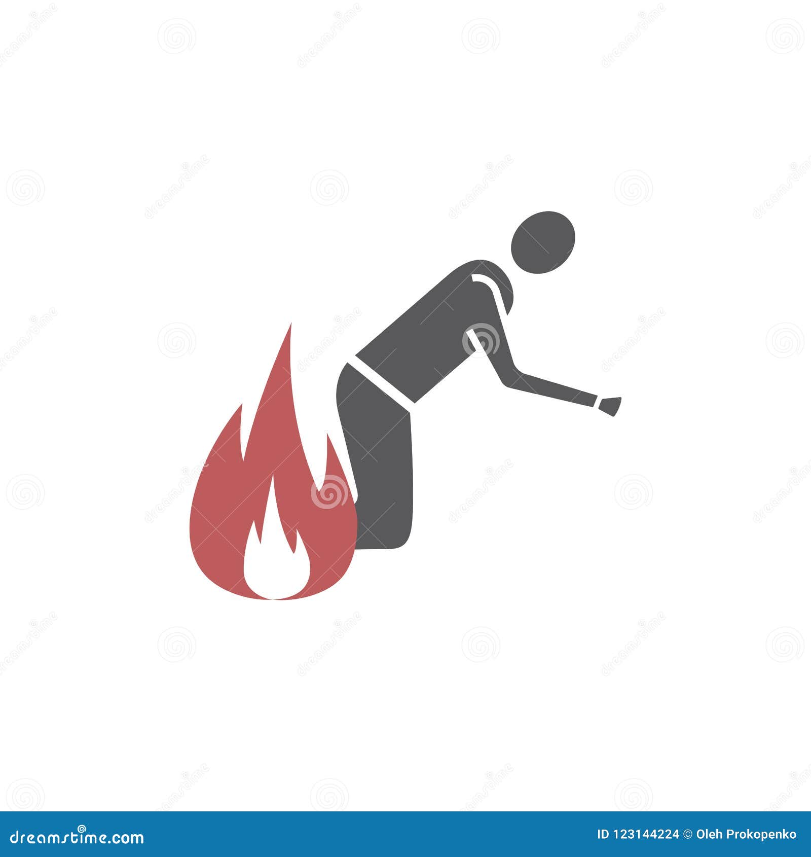 Fire Evacuation Vector Sign. Burning Man. Conflagration Icon ...