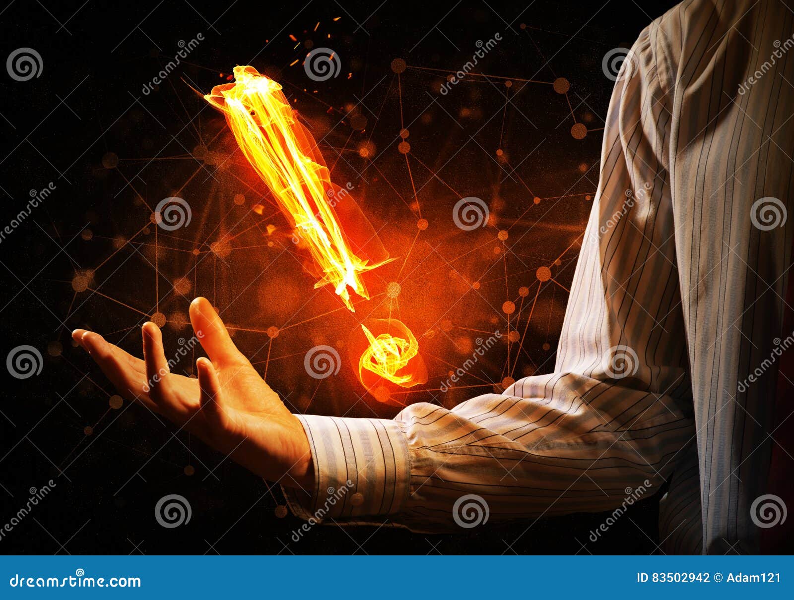 Fire exclamation mark stock photo. Image of line, shape - 83502942
