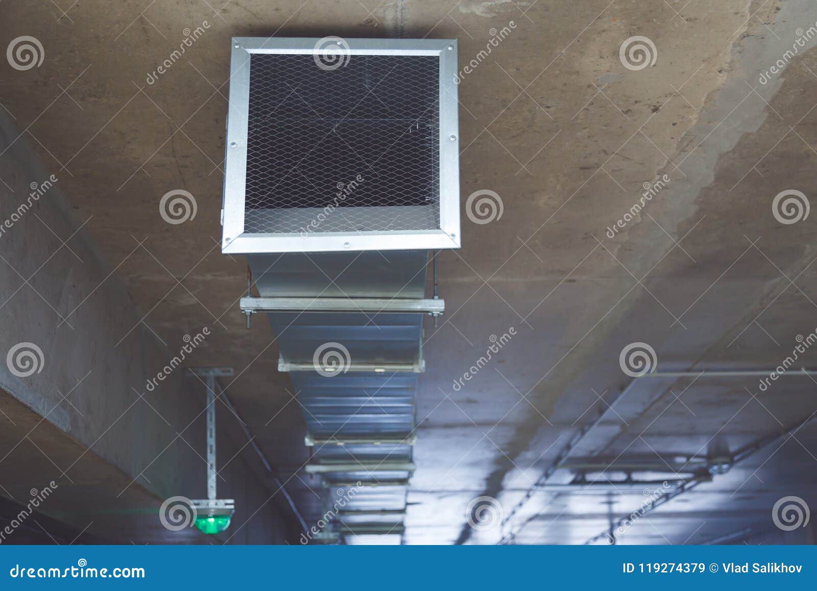 Fire Exhauster in a Multi-level Parking Building Stock Image - Image of ...