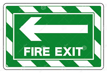 Fire Exit Arrow Left Symbol Sign, Vector Illustration, Isolate on White ...