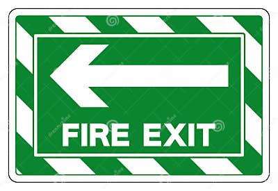 Fire Exit Arrow Left Symbol Sign, Vector Illustration, Isolate on White ...