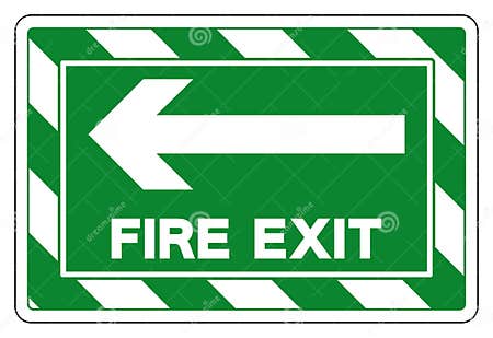 Fire Exit Arrow Left Symbol Sign, Vector Illustration, Isolate on White ...