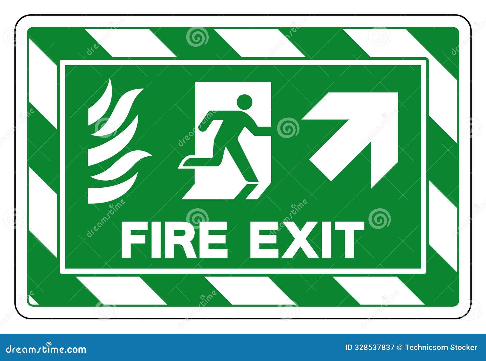 Fire Exit Arrow Right Up Symbol Sign, Vector Illustration, Isolate on ...