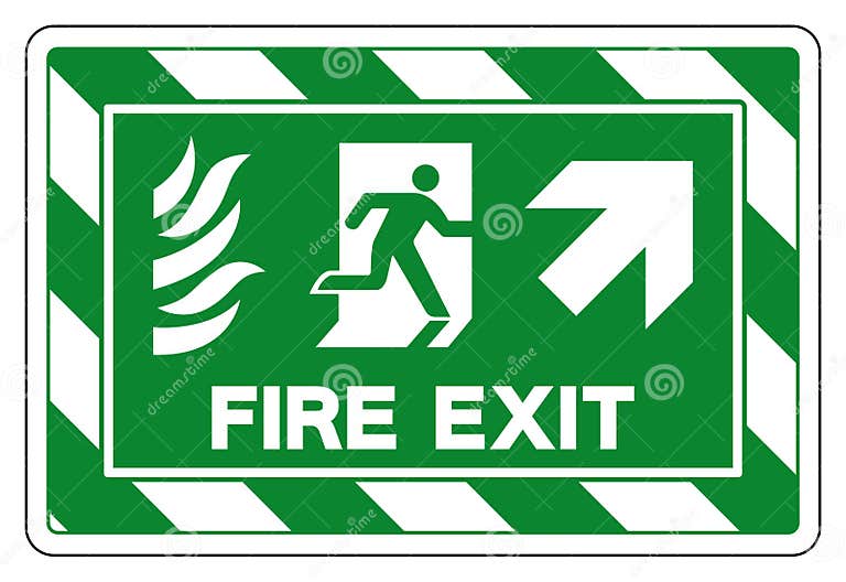 Fire Exit Arrow Right Up Symbol Sign, Vector Illustration, Isolate on ...
