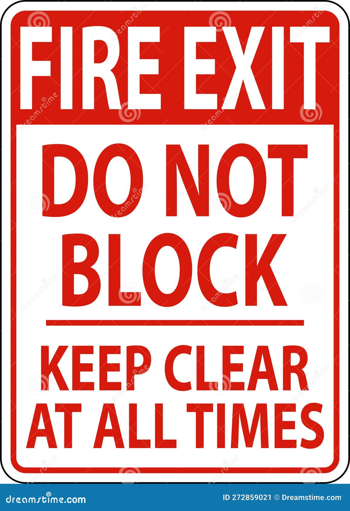 Fire Exit Do Not Block Keep Clear Sign Stock Vector - Illustration of ...