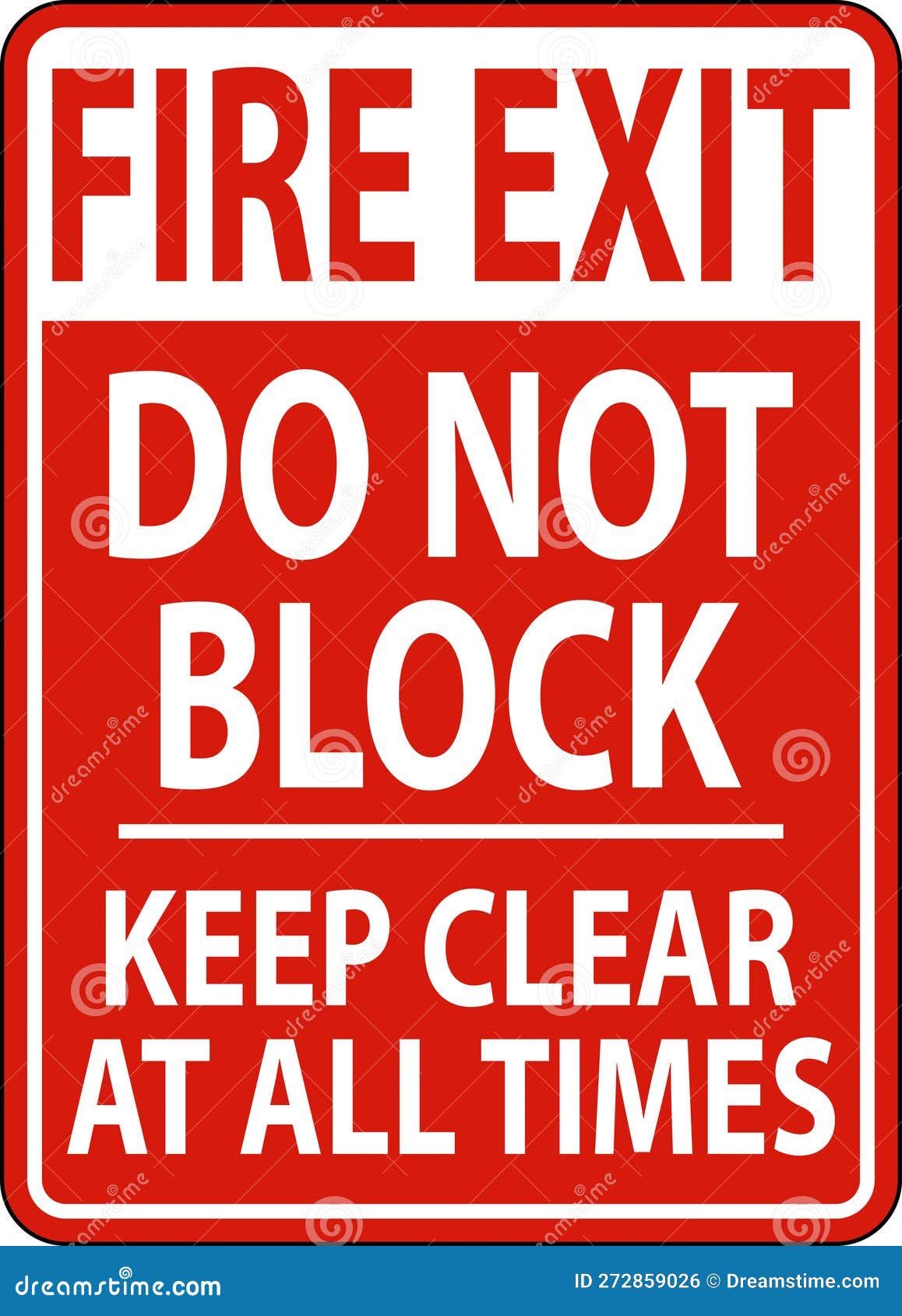 Fire Exit Do Not Block Keep Clear Sign Stock Vector - Illustration of ...