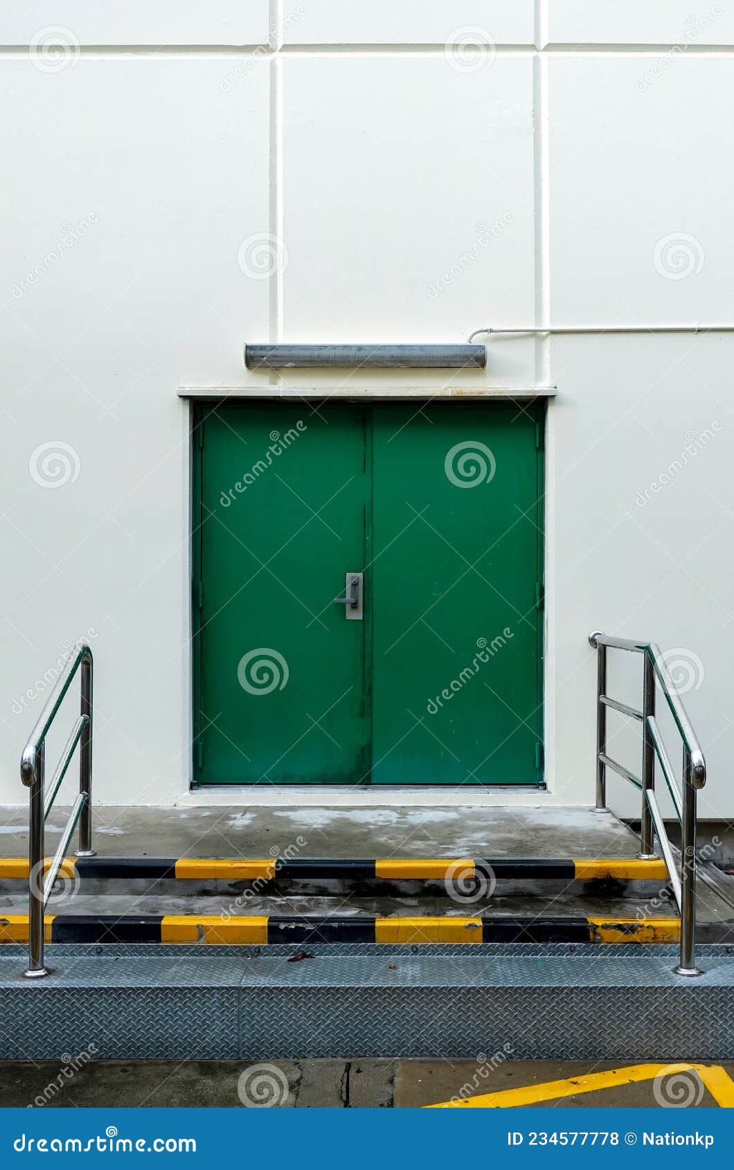 Fire Exit Door for Emergency at Outside of White Building Stock Photo ...