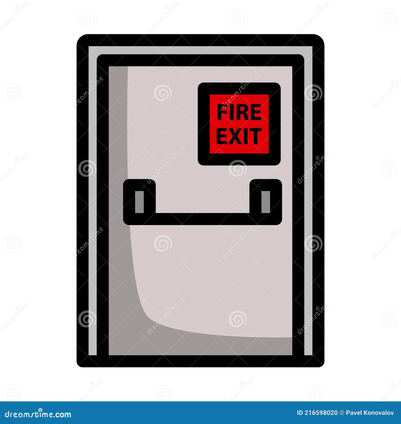 Fire Exit Door Icon stock vector. Illustration of label - 216598020