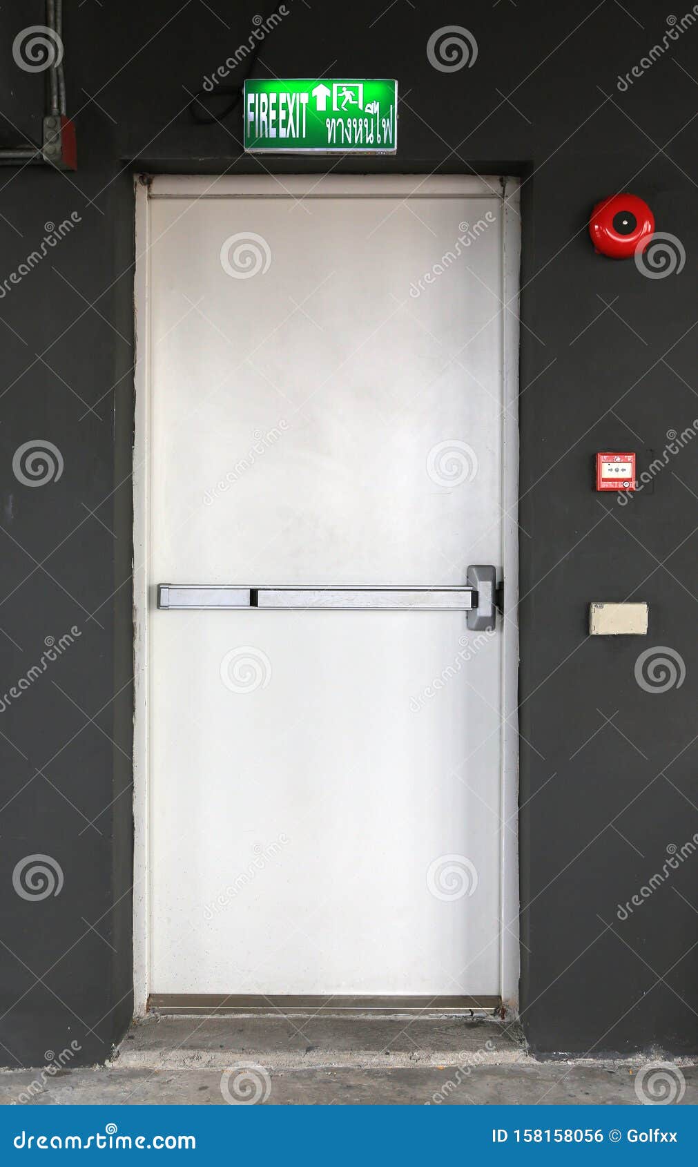 Fire Exit Door in Office Building Stock Photo - Image of access ...