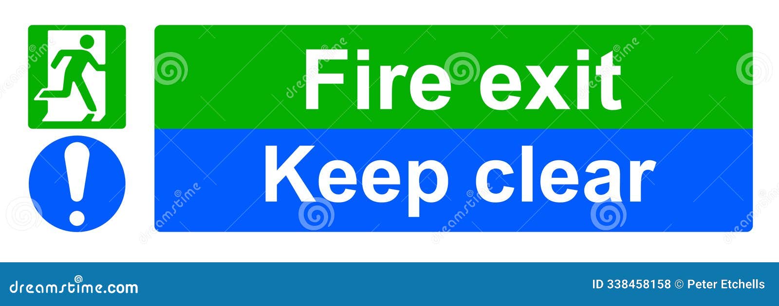 Fire exit keep clear sign stock illustration. Illustration of cautious ...
