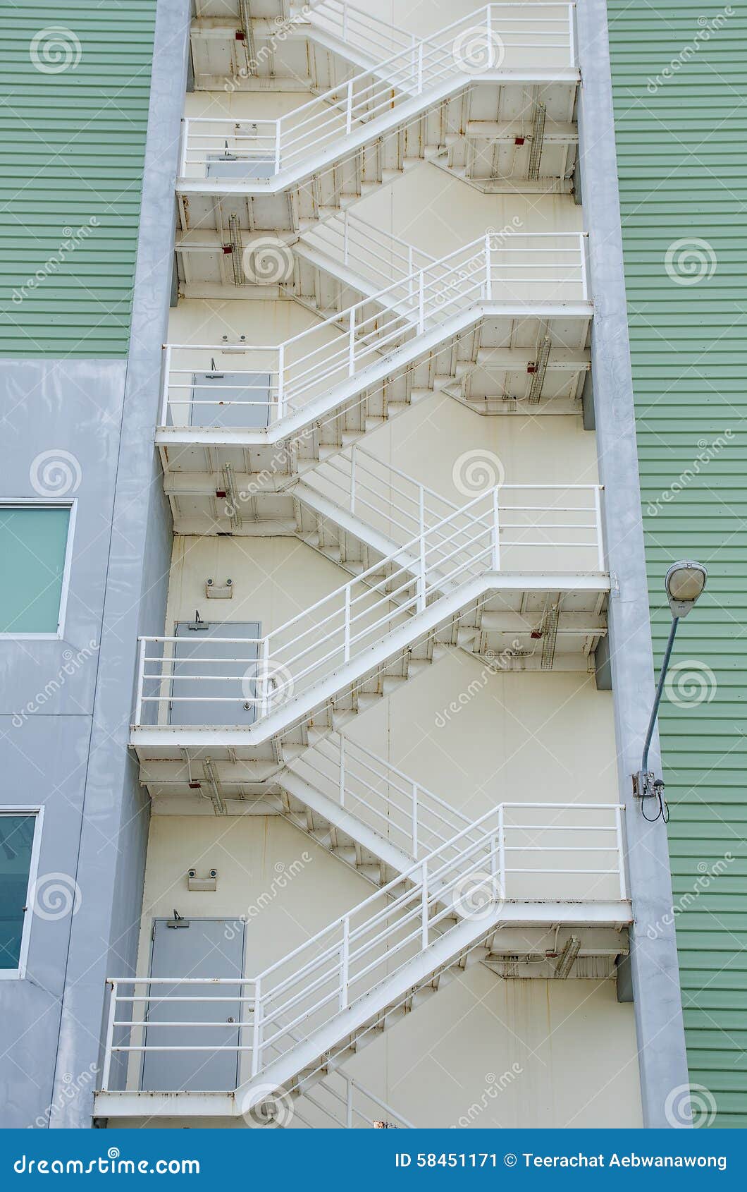 Fire Exit Escape Stairs on Old Office Building Stock Image - Image of ...