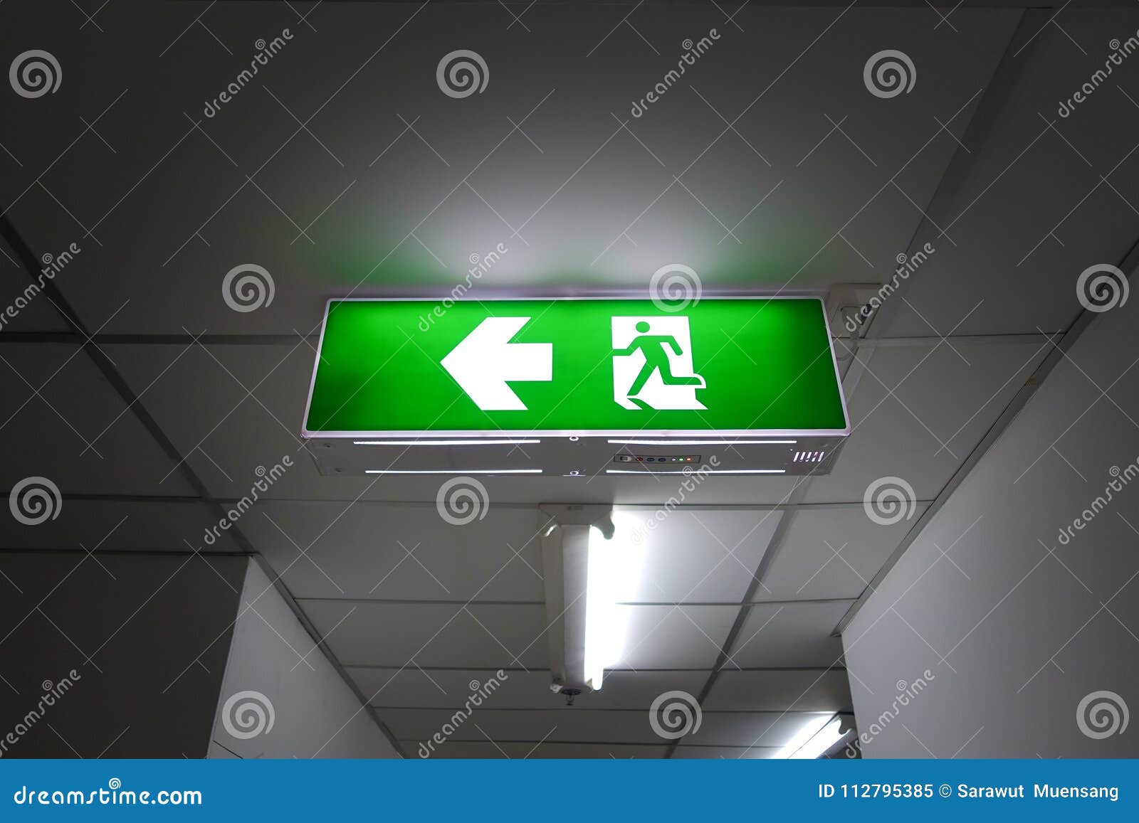 Fire exit in factory. editorial image. Image of dish - 112795385