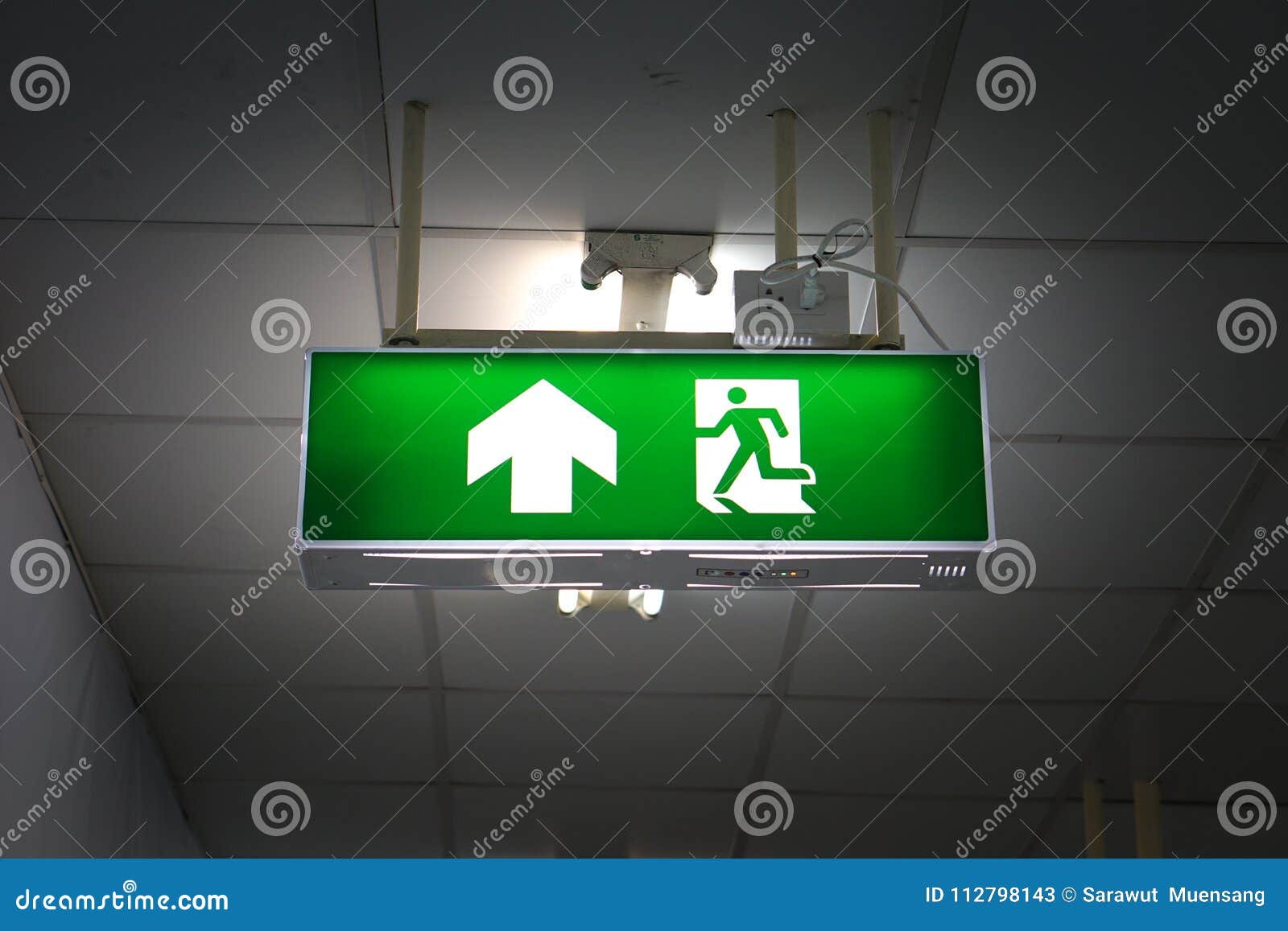 Fire exit in factory. editorial stock photo. Image of decoration ...