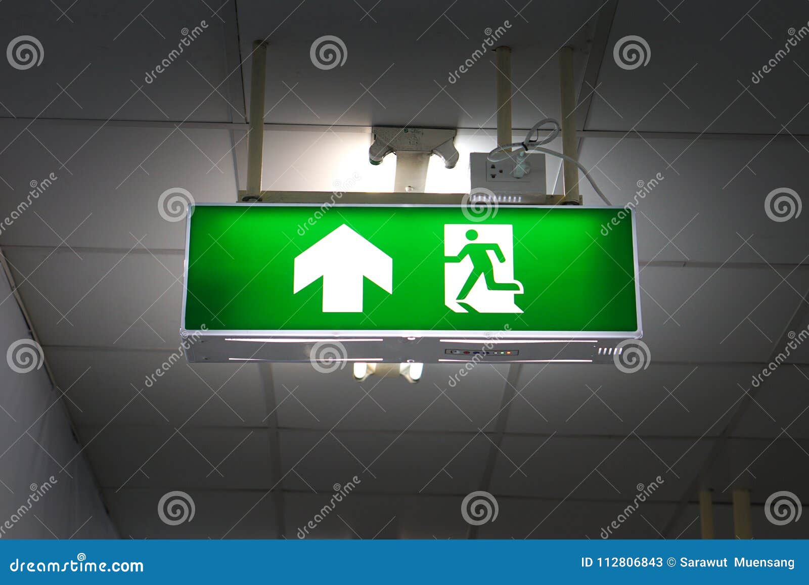 Fire exit in factory. editorial stock photo. Image of exit - 112806843