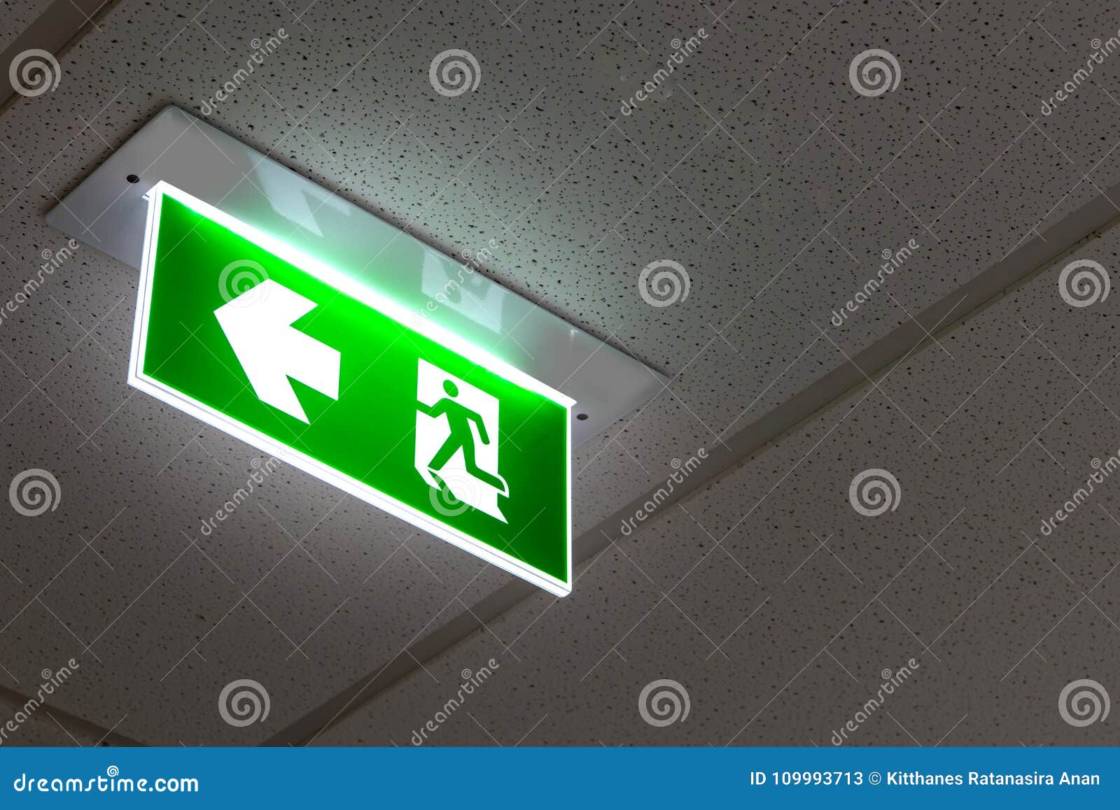 Fire Exit ,green Emergency Exit Sign Stock Image - Image of fire ...