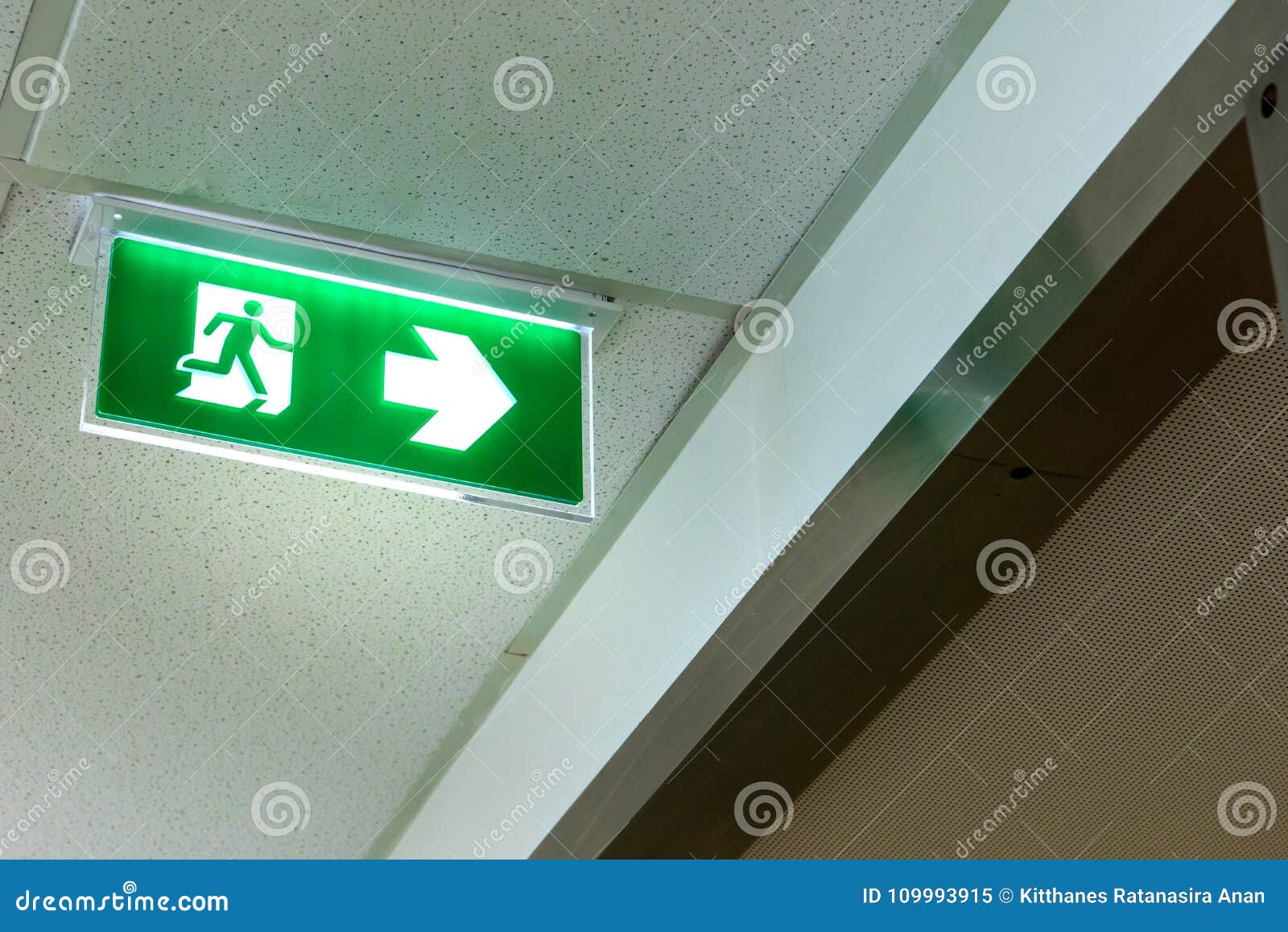 Fire Exit ,green Emergency Exit Sign Stock Image - Image of direction ...