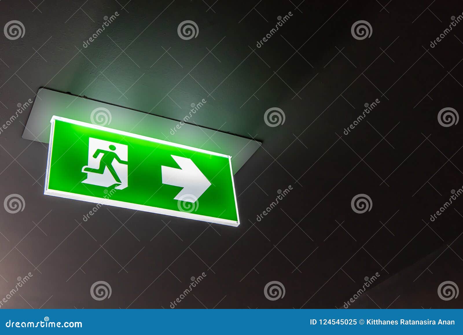 Fire Exit ,green Emergency Exit Sign Stock Image - Image of light, icon ...
