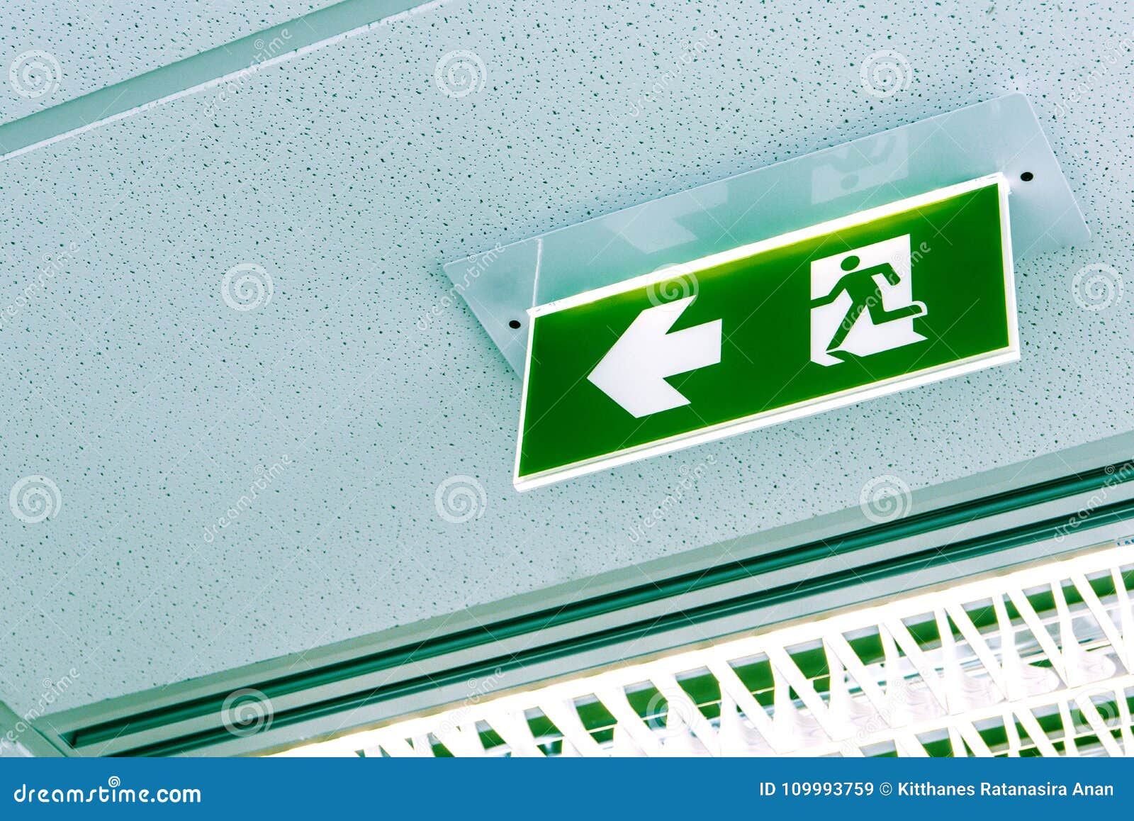 Fire Exit ,green Emergency Exit Sign Stock Image - Image of evacuation ...