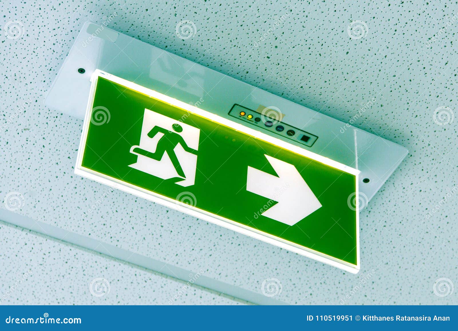 Fire Exit ,green Emergency Exit Sign Stock Image - Image of exit ...