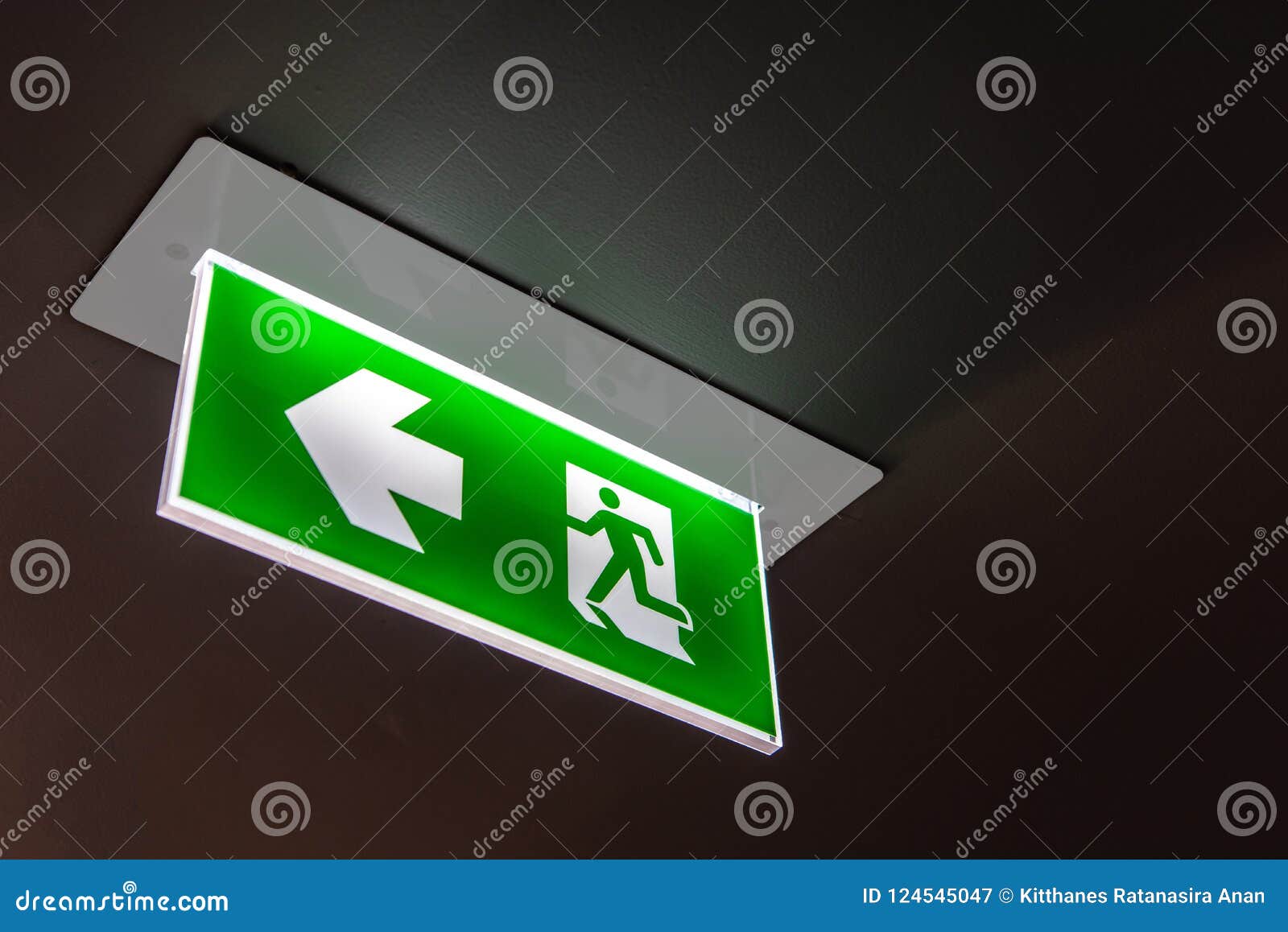 Fire Exit ,green Emergency Exit Sign Stock Image - Image of protection ...