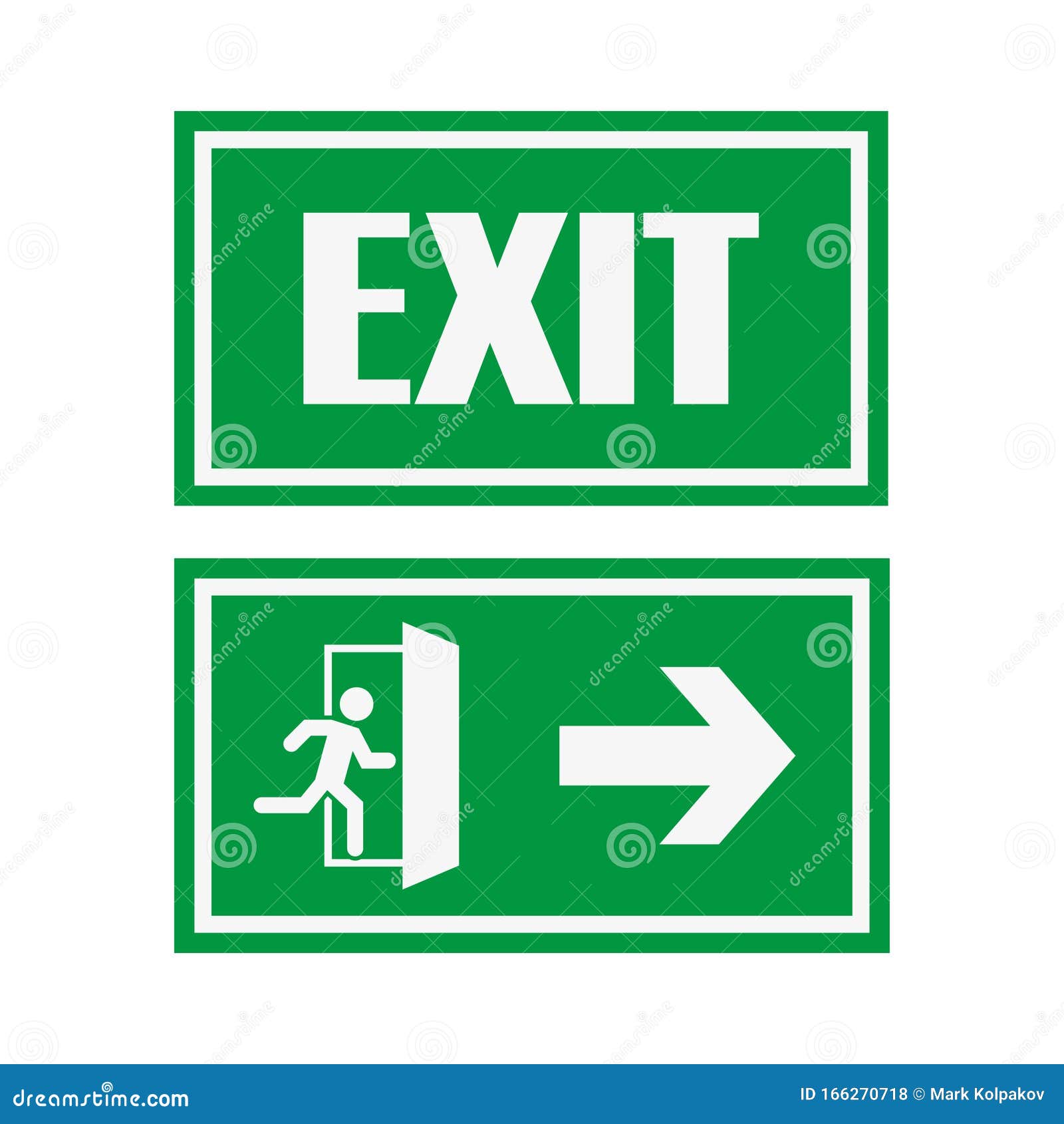 Fire Exit Green Symbol a Flat Style Stock Illustration - Illustration ...