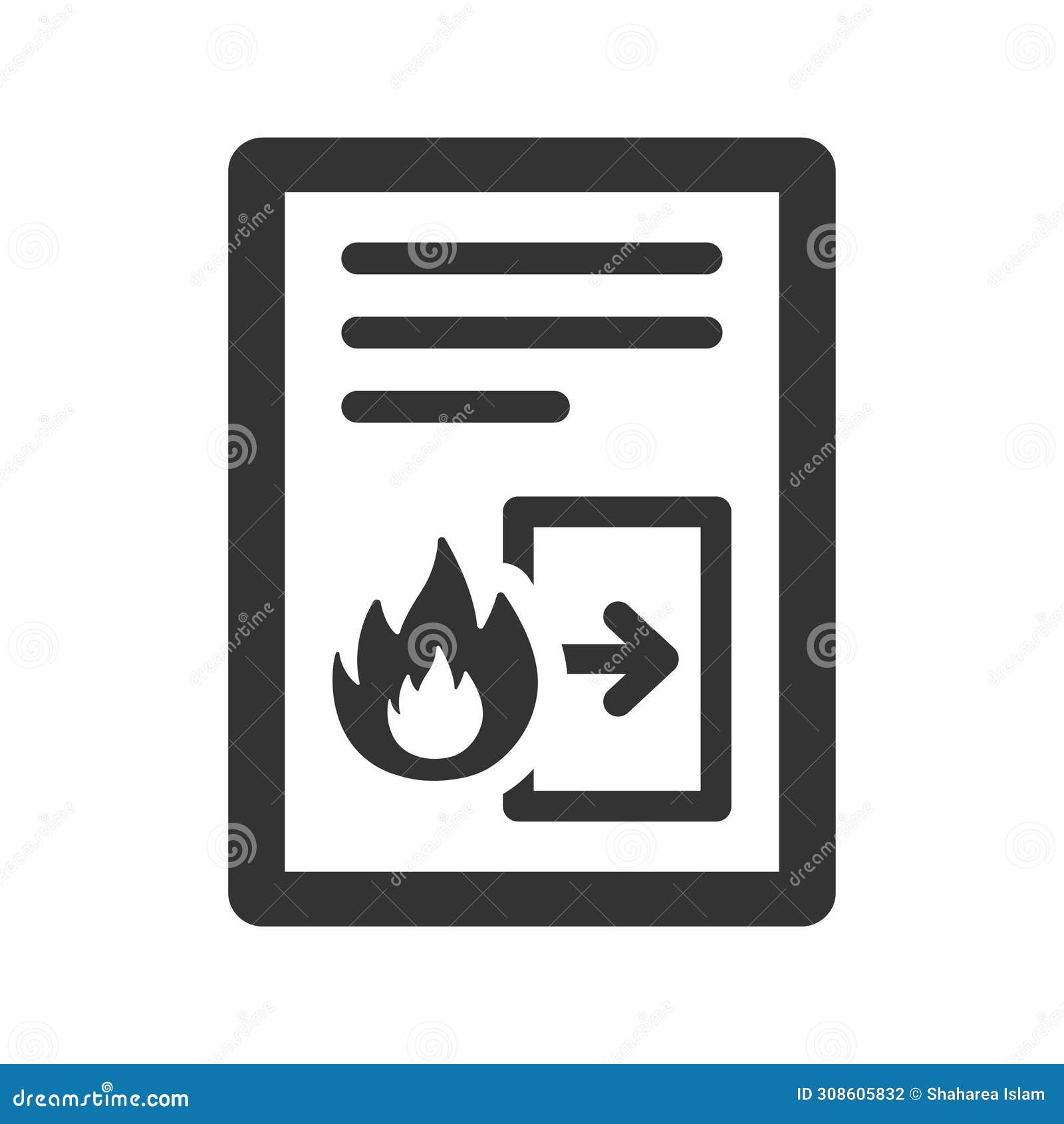 Fire exit Icon stock illustration. Illustration of emergency - 308605832