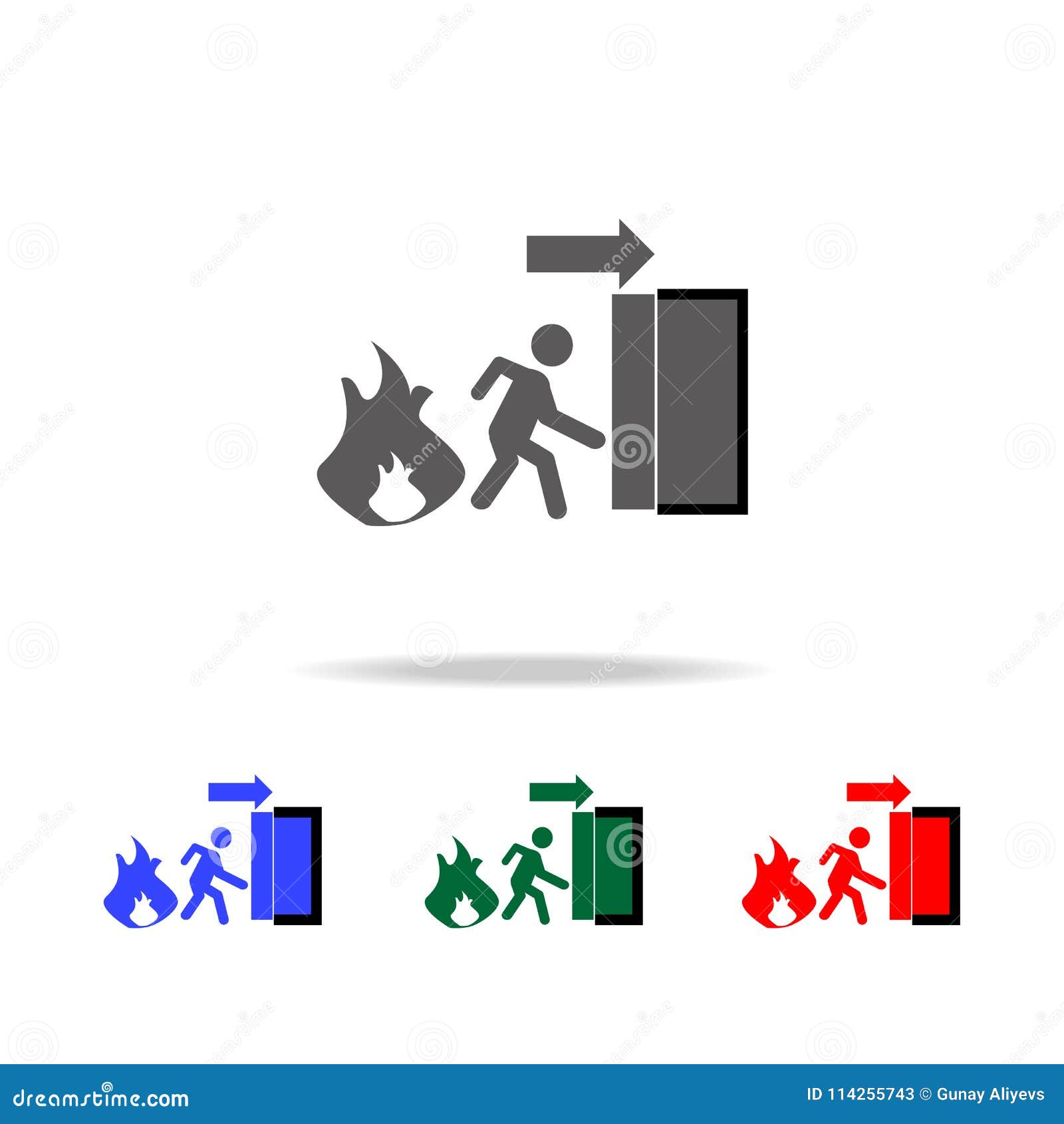 Fire Exit Icon. Elements of Firefighter Multi Colored Icons. Premium ...