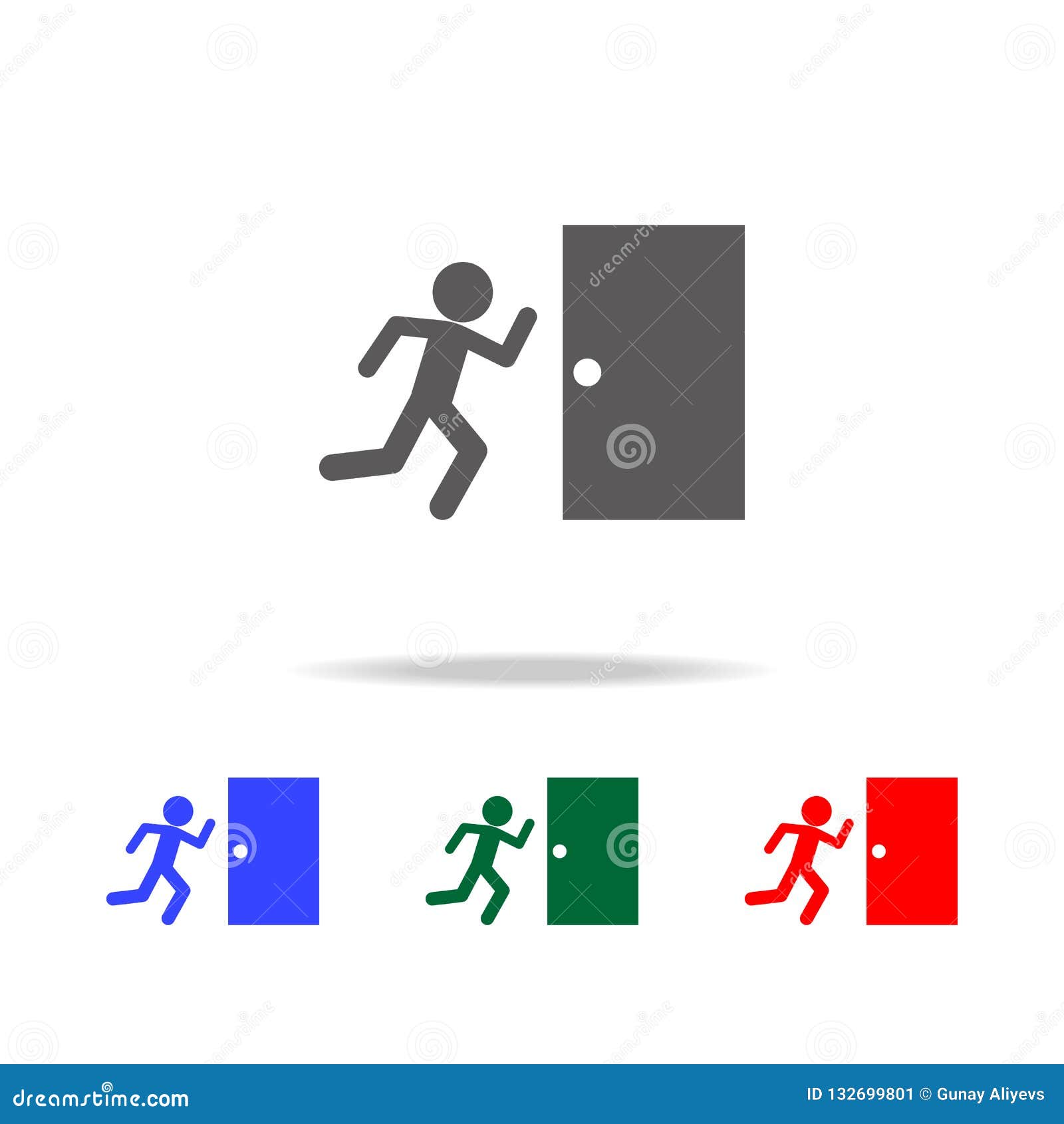 Fire Exit Icon. Elements of Fireman in Multi Colored Icons. Premium ...