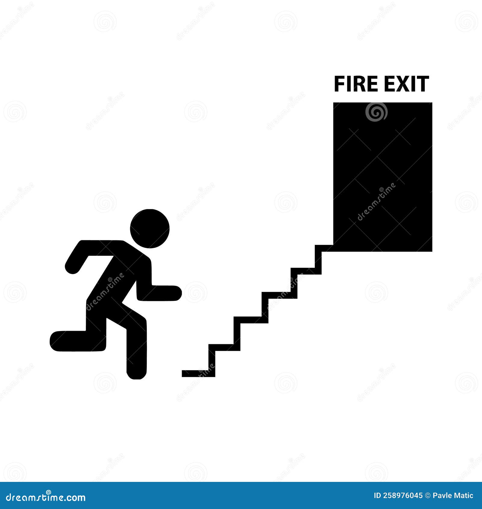 Fire Exit Icon Isolated on White Stock Vector - Illustration of sign ...