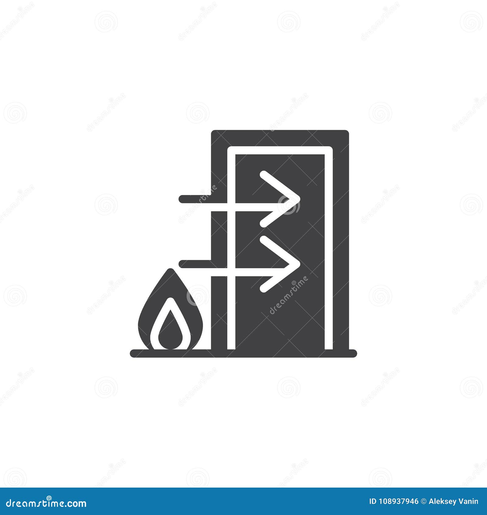 Fire exit icon vector stock vector. Illustration of design - 108937946