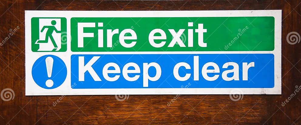 Fire exit Keep clear stock photo. Image of isolated, exit - 26440018