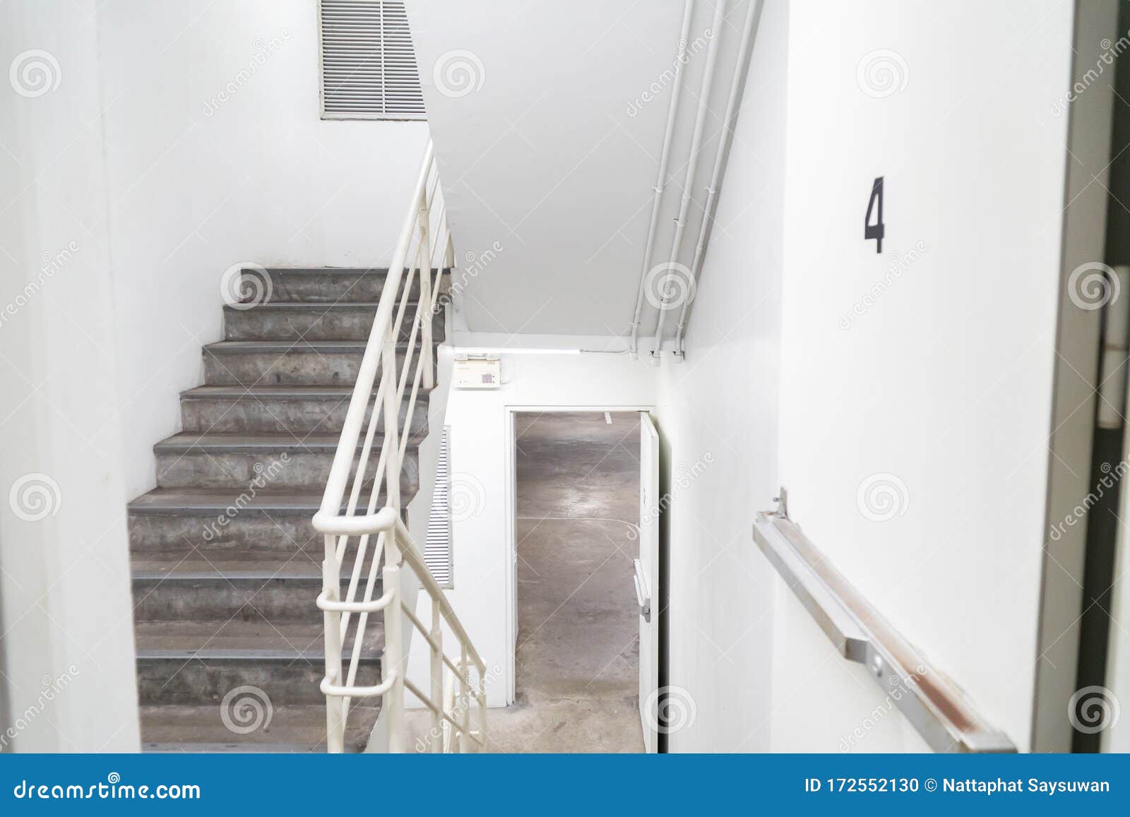 Fire Exit Ladder in the Car Parking Lot Stock Photo - Image of concrete ...