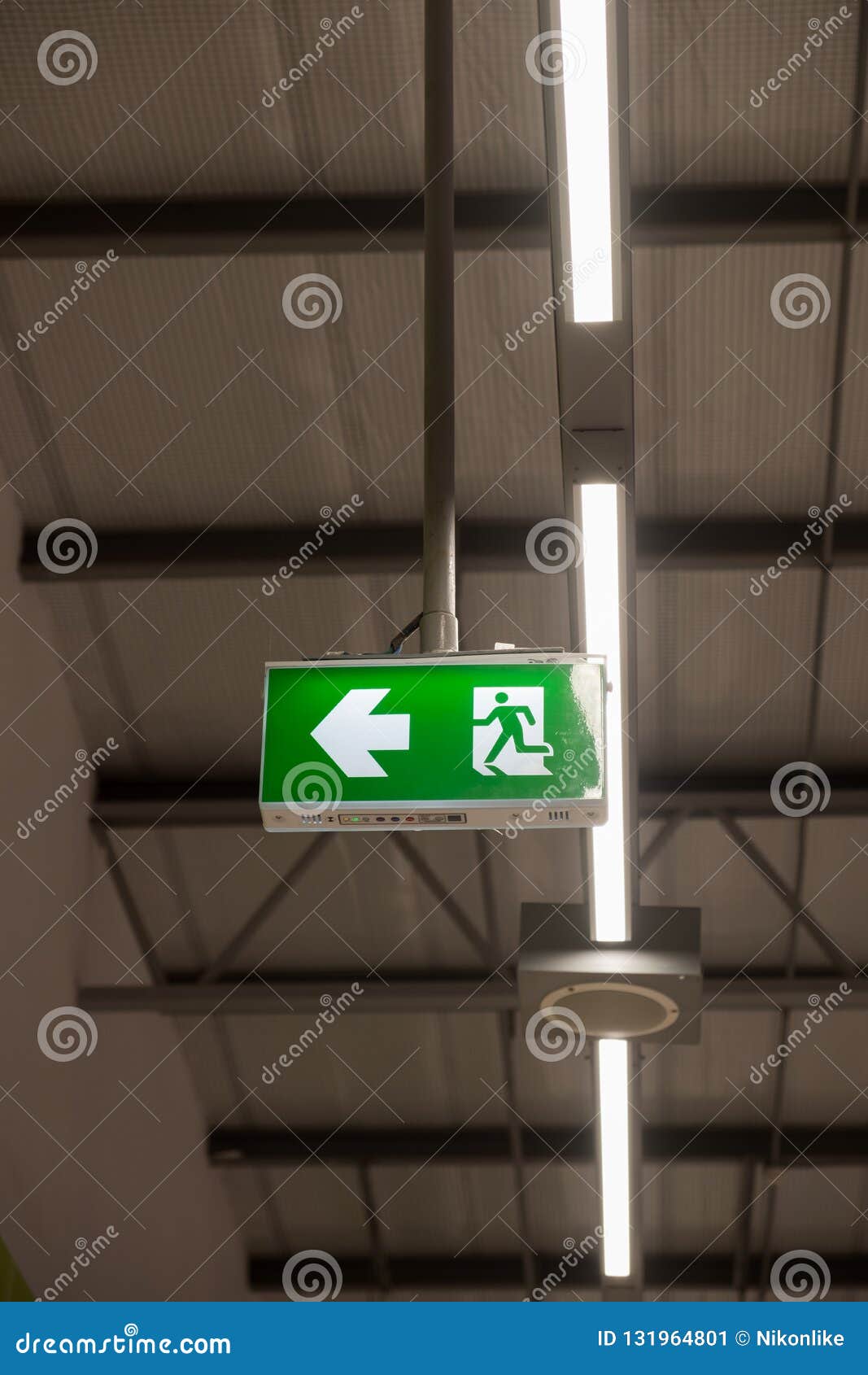 Fire exit light sign fire stock image. Image of arrow - 131964801