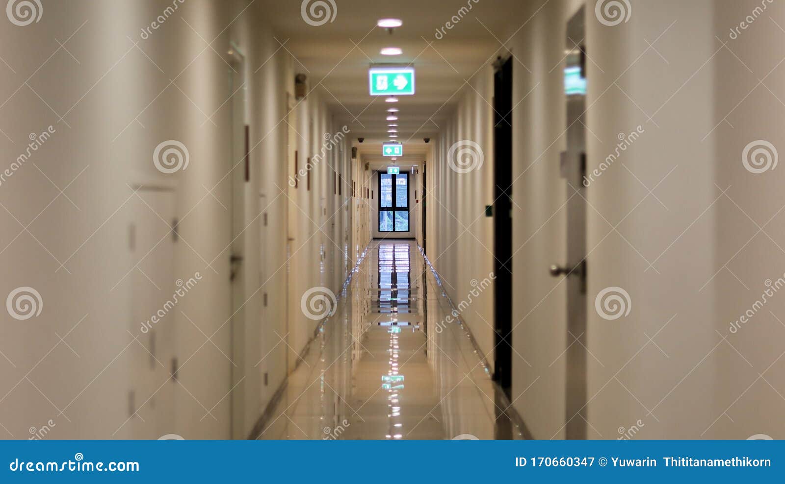 Fire Exit in Modern Concrete Building. Stock Image - Image of escape ...