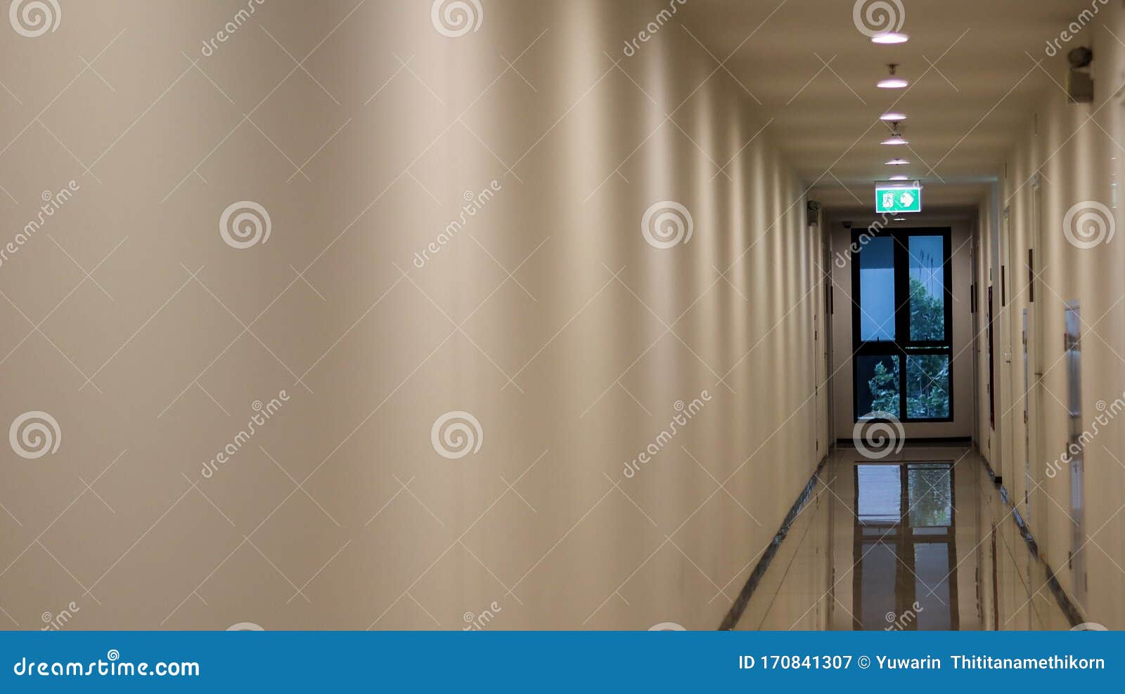 Fire Exit in Modern Concrete Building. - Interior and Safety Design ...