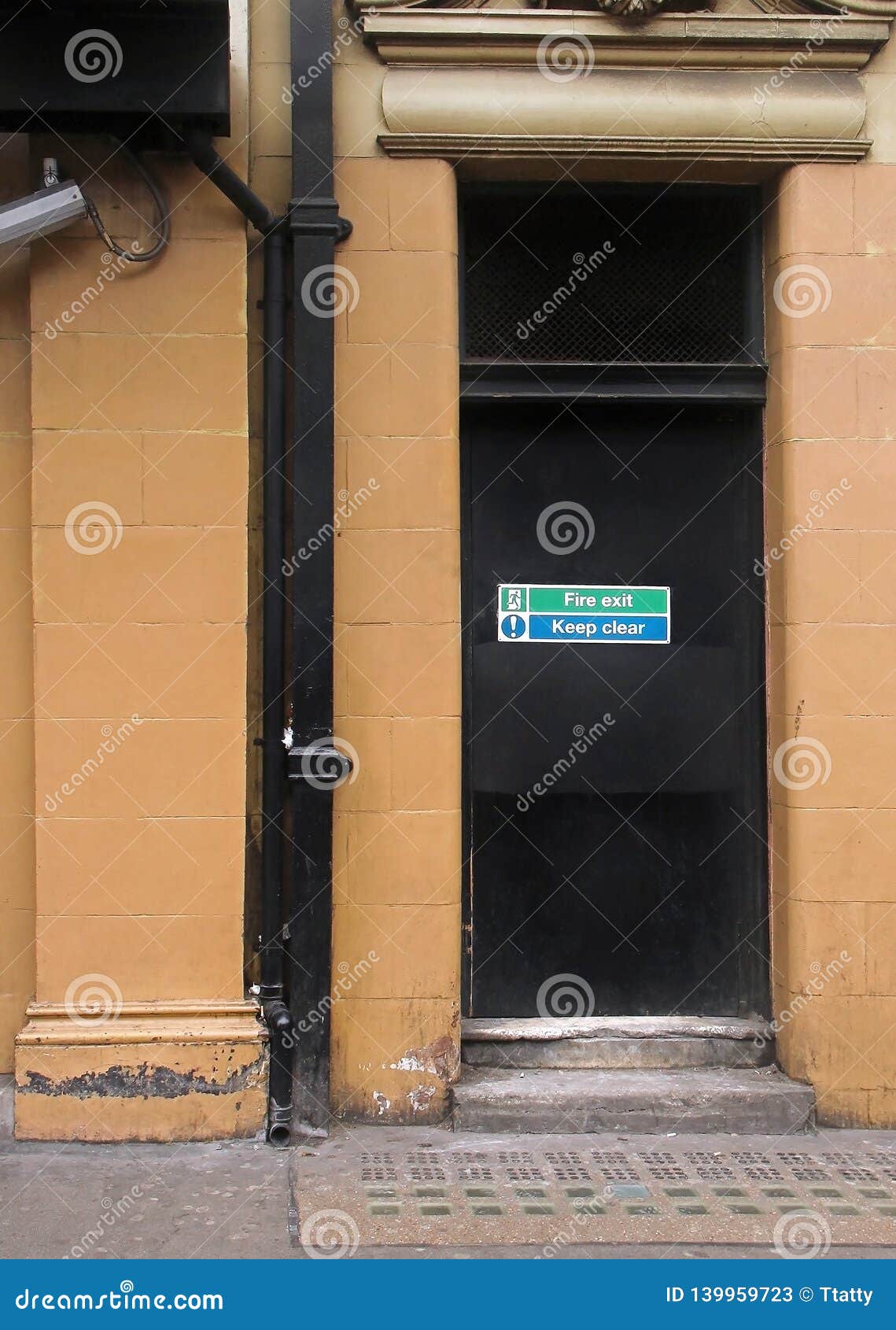 Fire exit outside door stock image. Image of architecture - 139959723