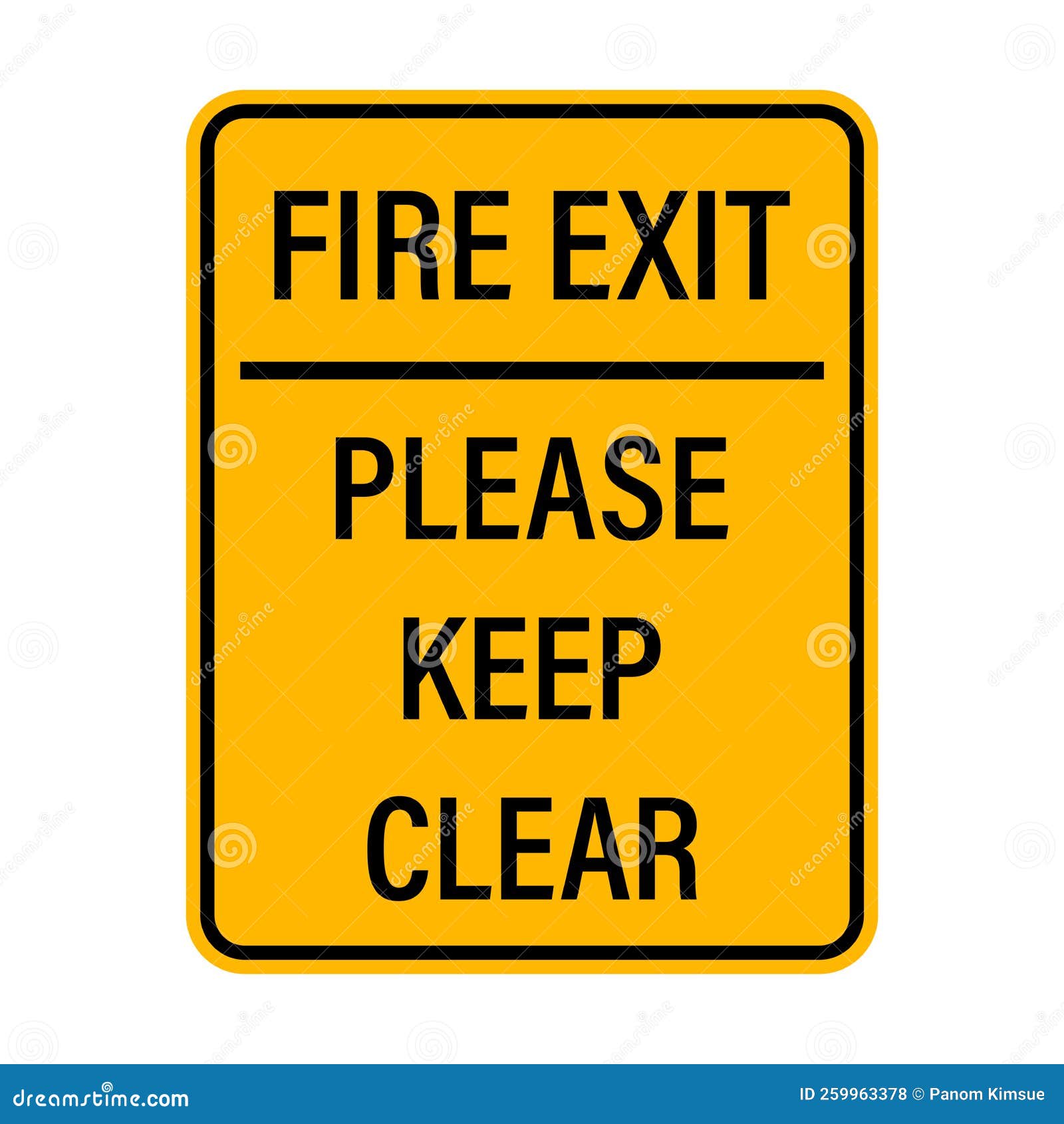Fire Exit Please Keep Clear Warning Sign Icon Vector for Your Web ...