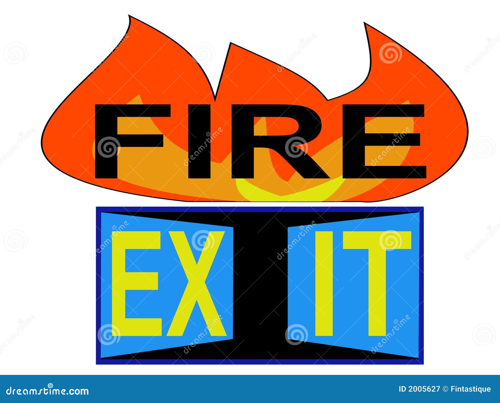 Fire Exit Door, Exit Sign, Emergency Fire Button, Extinguishers And ...