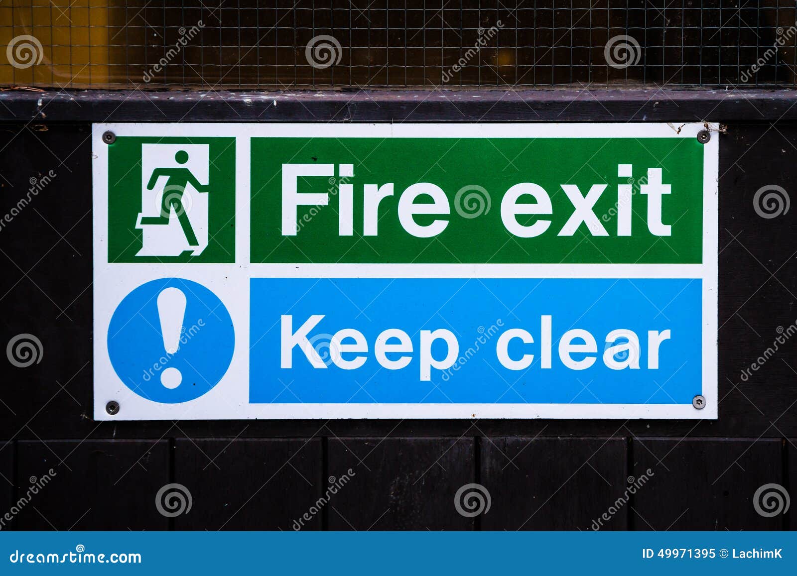 Fire Exit Sign stock image. Image of sign, burning, fire - 49971395