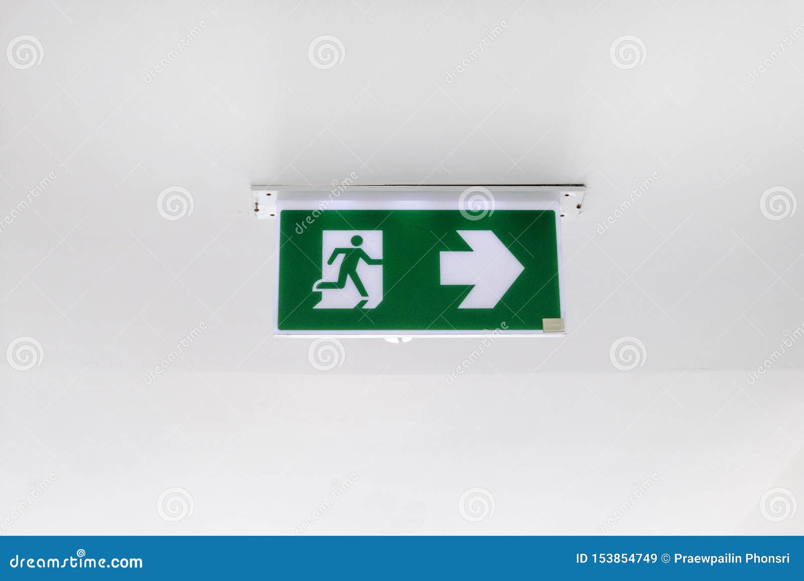 Sign : Emergency Exit Sign At Path Way Indoor Building Public Facility ...