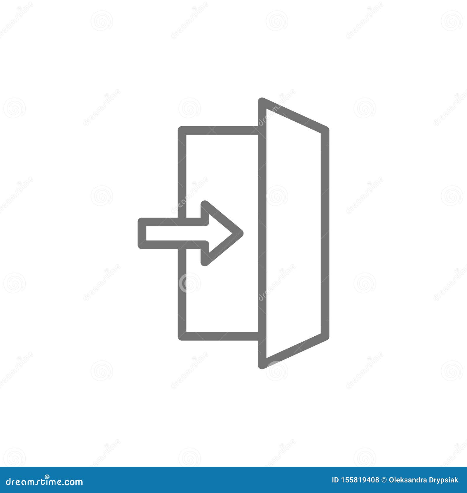 Fire Exit Sign, Emergency Exit Line Icon. Stock Vector - Illustration ...