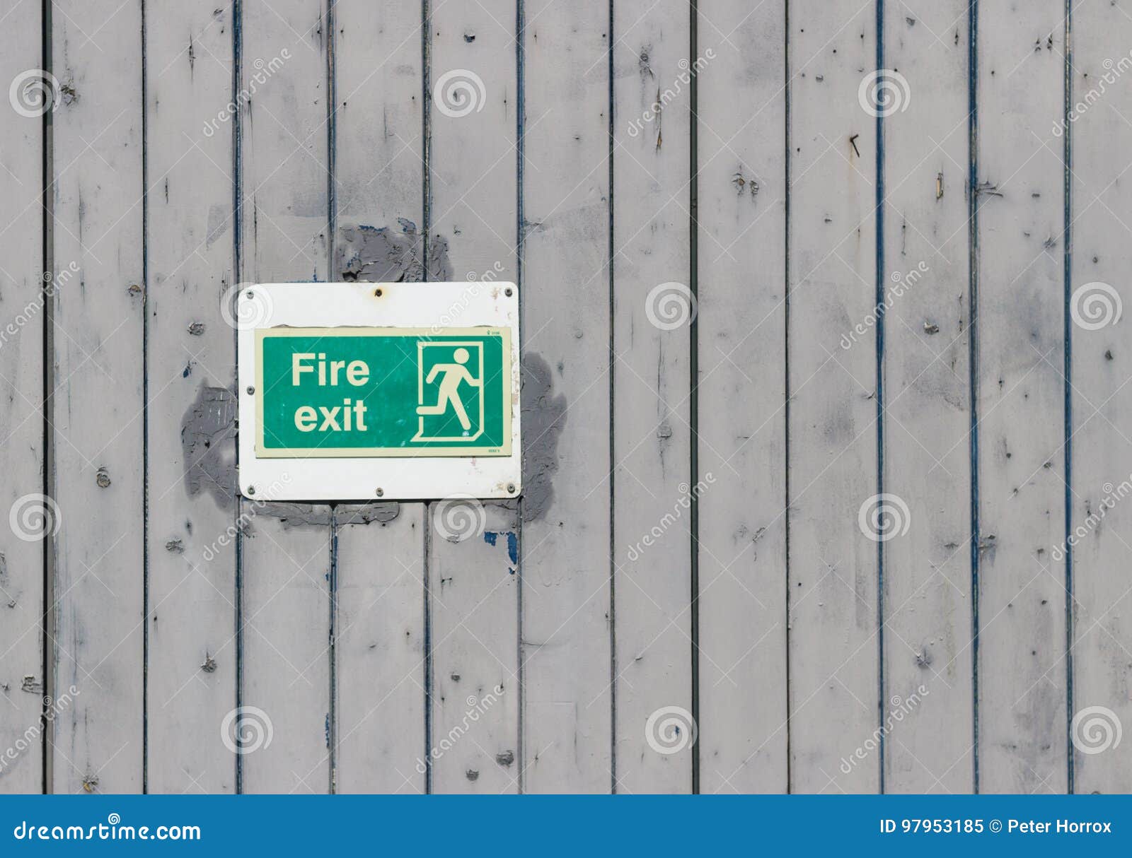 Fire exit sign stock illustration. Illustration of gate - 97953185
